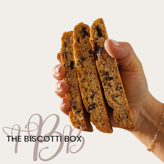 The Biscotti Box. Eat, share, & keep the sweetness on repeat.